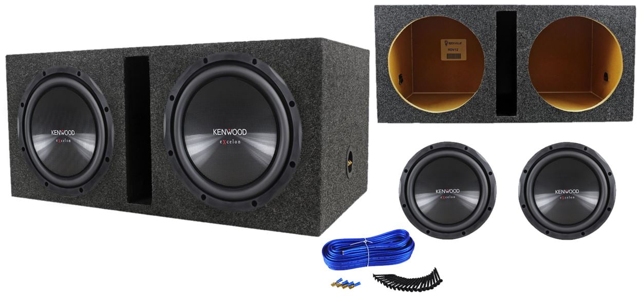 (2) Kenwood eXcelon KFC-XW12 12” 2400w Car Subwoofers + Vented Sub Box ...
