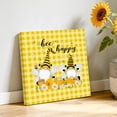 Bee Happy Canvas Wall Art for Living Room, Dwarfs Daisy Honey Farmhouse ...