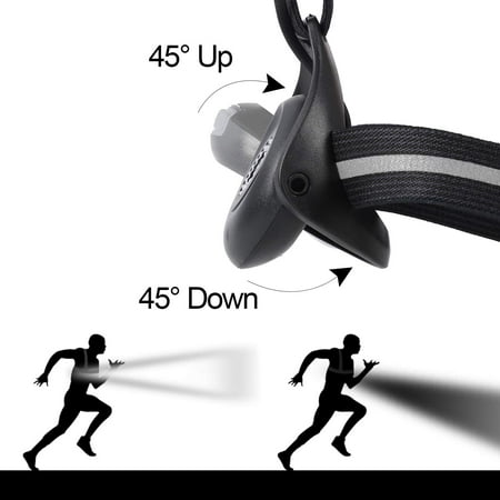 Night Running Lights, USB Rechargeable Chest Light with 90° Adjustable ...