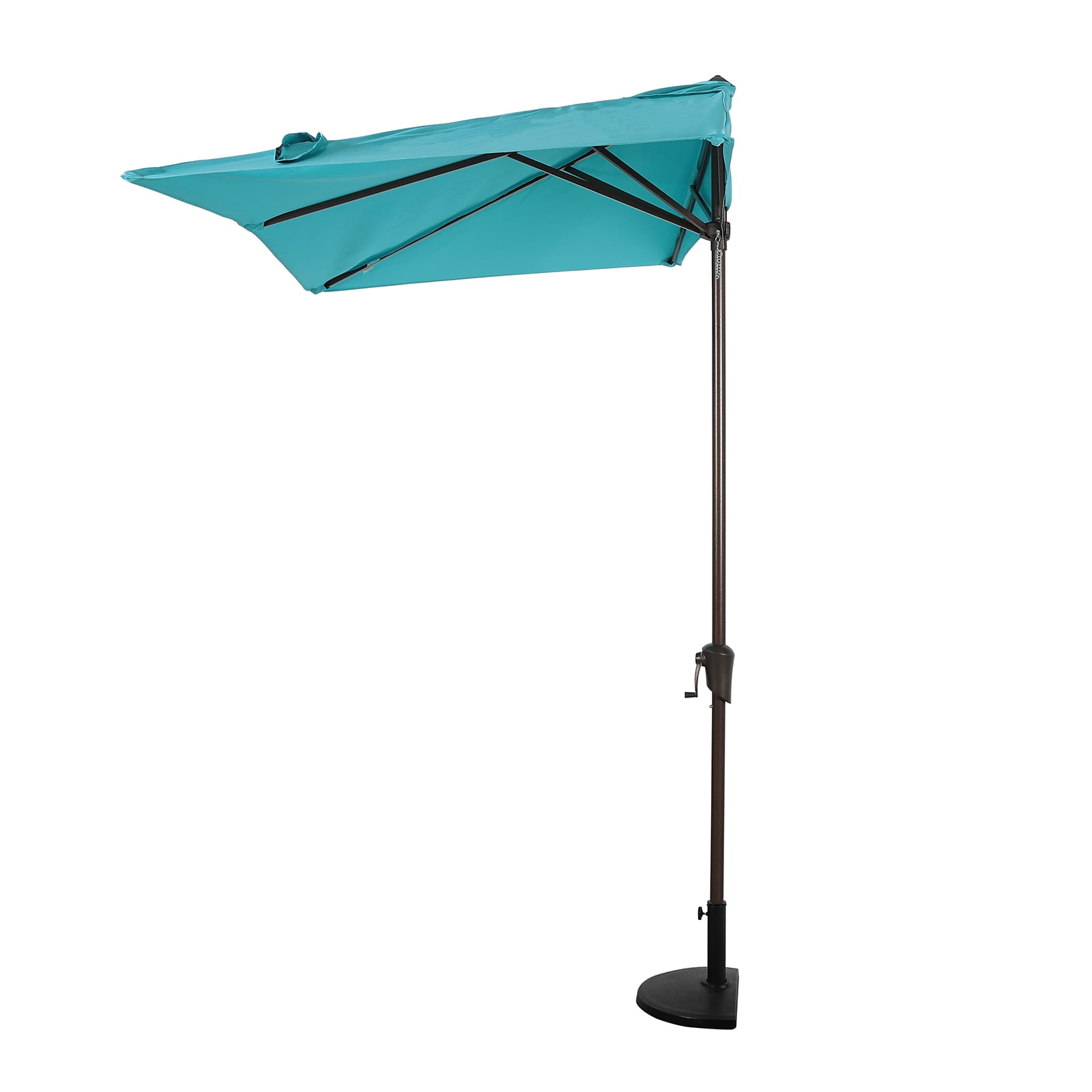COBANA 7.5’ by 4’ Half Rectangular Outdoor Patio Umbrella with Base ...