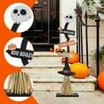 XHKUYI Halloween Witch Broom Sign Prop 44 inch, Wooden Broom with Witch ...