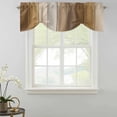 Brown Gradient Tie Up Valance Curtains Wood Grain Farmhouse Retro ...