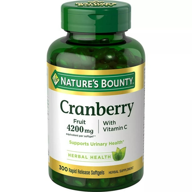 Nature's Bounty Cranberry Fruit 4200 mg, 300 ct. - Walmart.com
