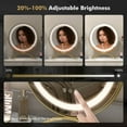 Gymax 16'' Round Makeup Vanity Mirror 3 Color Dimmable Lights Memory Function Gold - Walmart.com