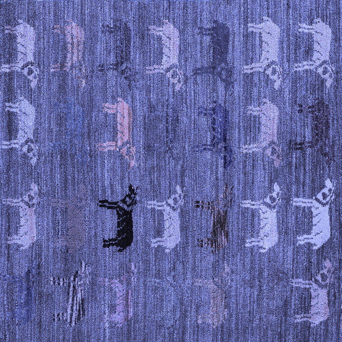 Ahgly Company Indoor Square Abstract Blue Modern Area Rugs, 3' Square ...