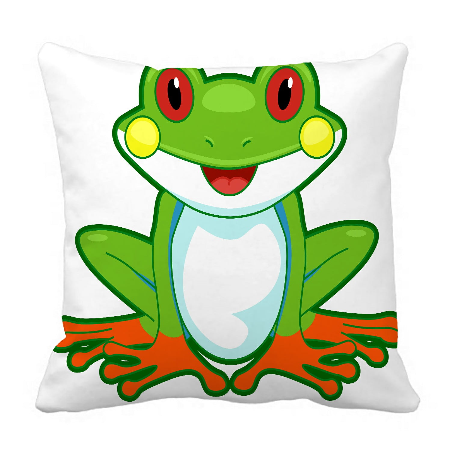 ECZJNT Cutesy Tree Frog Flashing Wide Smile Pillow Case Pillow Cover ...