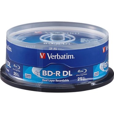 Verbatim bd-r dl branded 3pk 50gb/6x white laser - Walmart.com