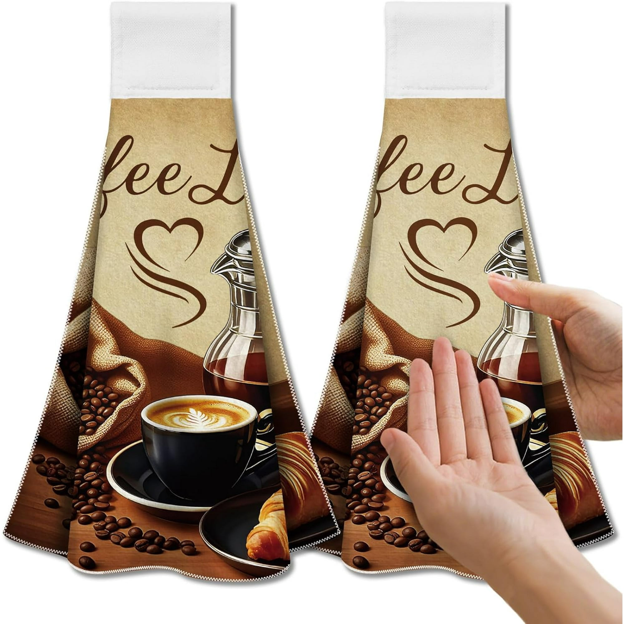 Click here for Nobrand Coffee Element Hanging Kitchen Towels With... prices
