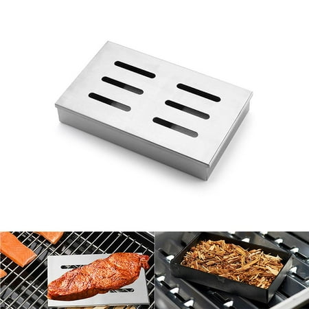 BBQ Stainless Steel Bacon Box Smoke Box safe BBQ safe Wood Chip Grill ...