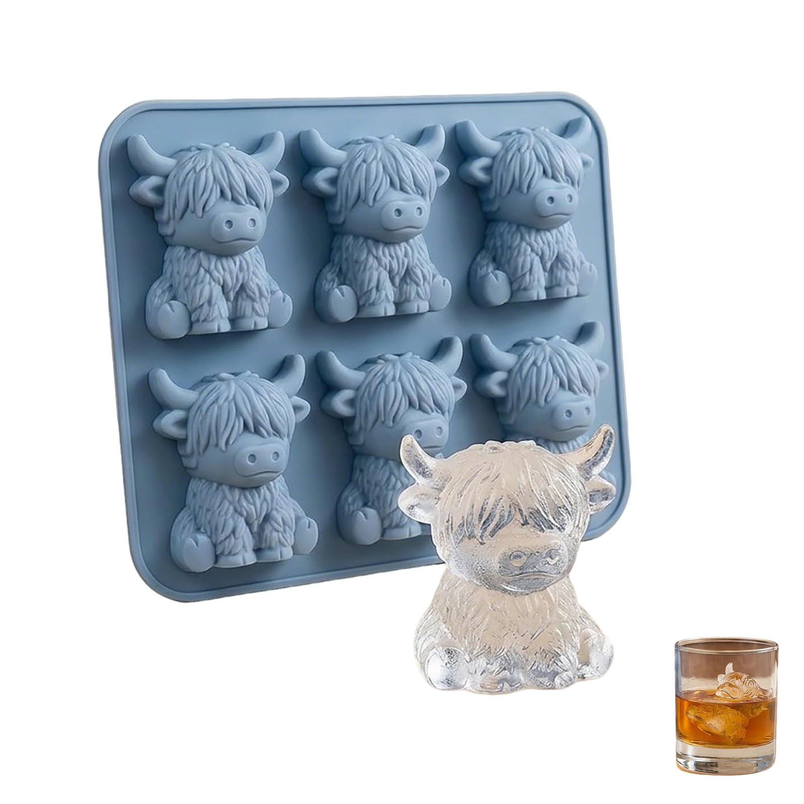 Click here for Unbranded Mini Highland Cow Ice Cube Mold  3d Cute... prices