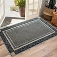 Geometric Stone Area Rugs, Cobblestone Pebble Pattern Carpet, Washable ...