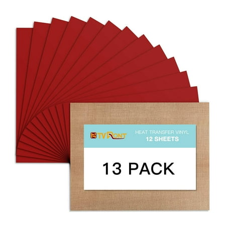 Red HTV Heat Transfer Vinyl Bundle: 13 Pack 12" x 10" Red Iron on Vinyl ...
