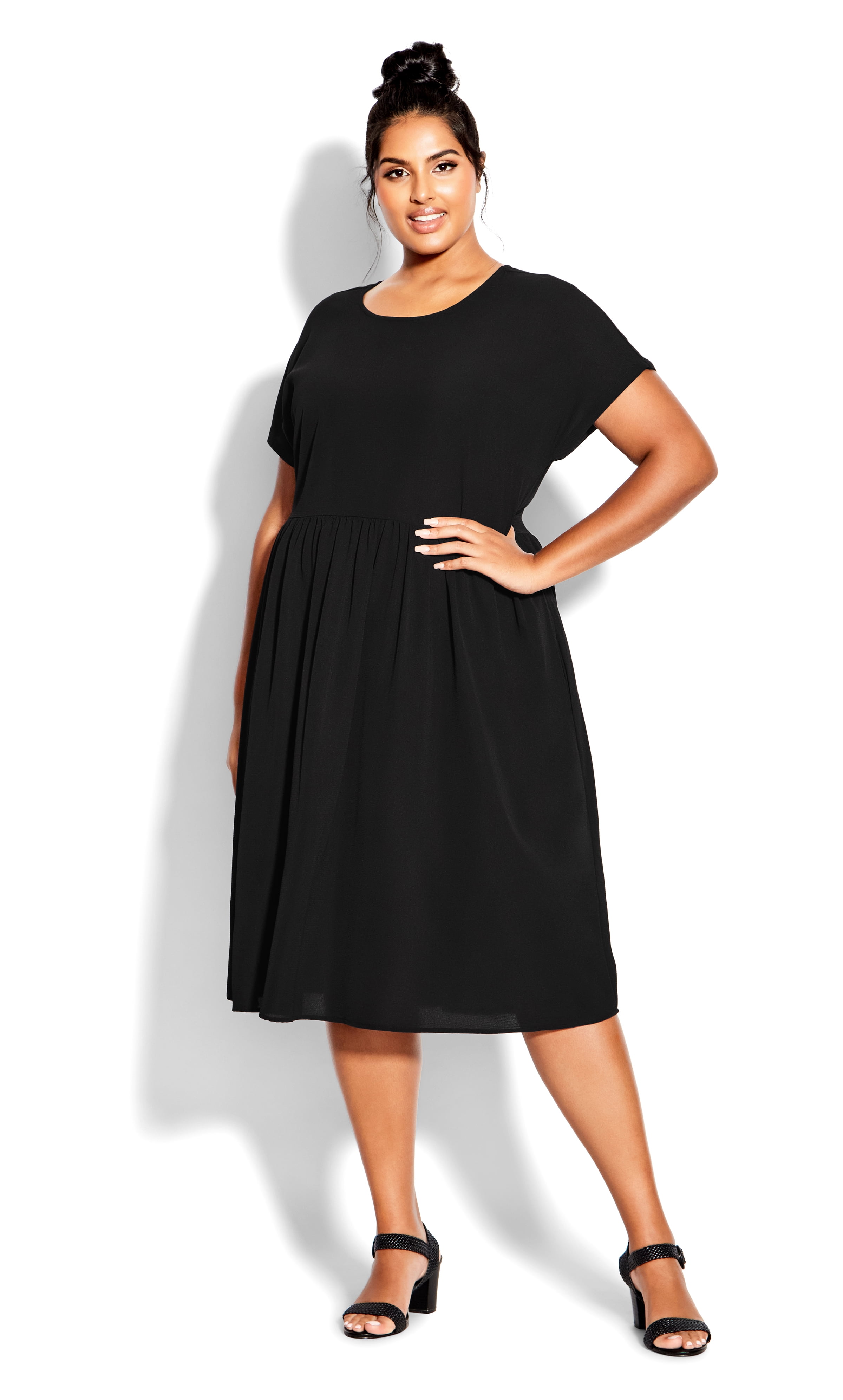 Loralette Women's Plus Size Doll Up Plain Short Sleeves Round Neckline ...