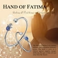 Jewmon Hamsa Hand Bangle Platinum Plated Adjustable Hand of Fatima Evil Eye Bracelet Protection ...