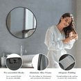 Black Round Wall Mirror 24 Inch, Bathroom Mirrors for Over Sink, Circle ...