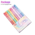 8PCS Curve Highlighter Pen Set, TSV Dual Tip Markers with 6 Curve ...