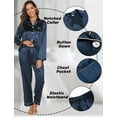 Silk Satin Pajama Sets for Women Long Sleeve Button Down Pajama Set 2 ...