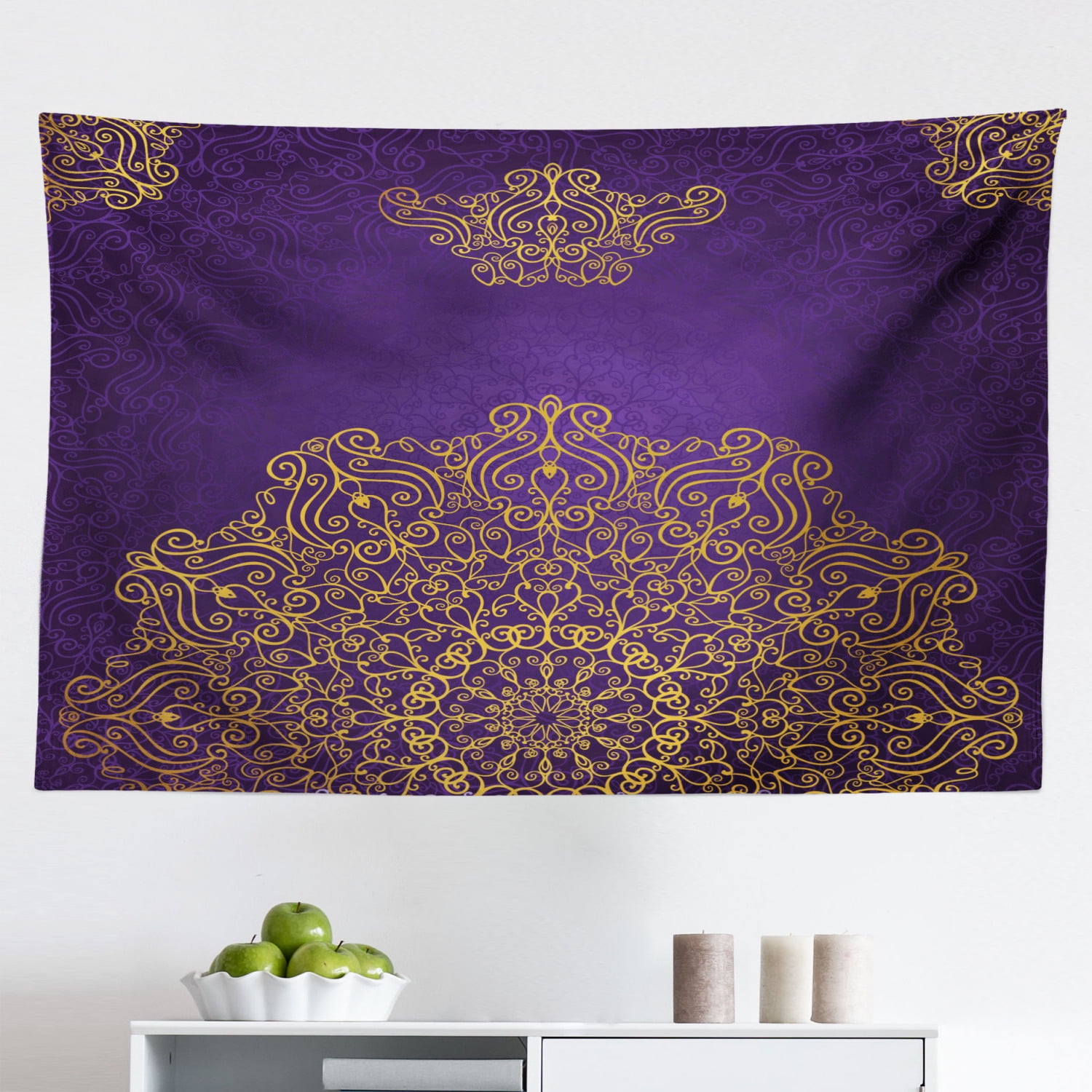 Aqua Tapestry, Dandelion with Floral Leaves Oracle Flower and Mystic ...