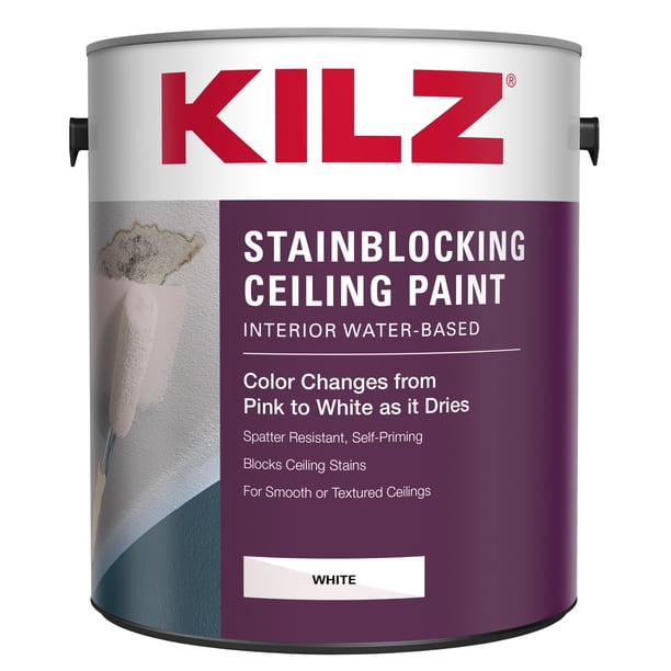 KILZ Stainblocking Ceiling Paint, Interior, White, 1 Gallon - Walmart.com