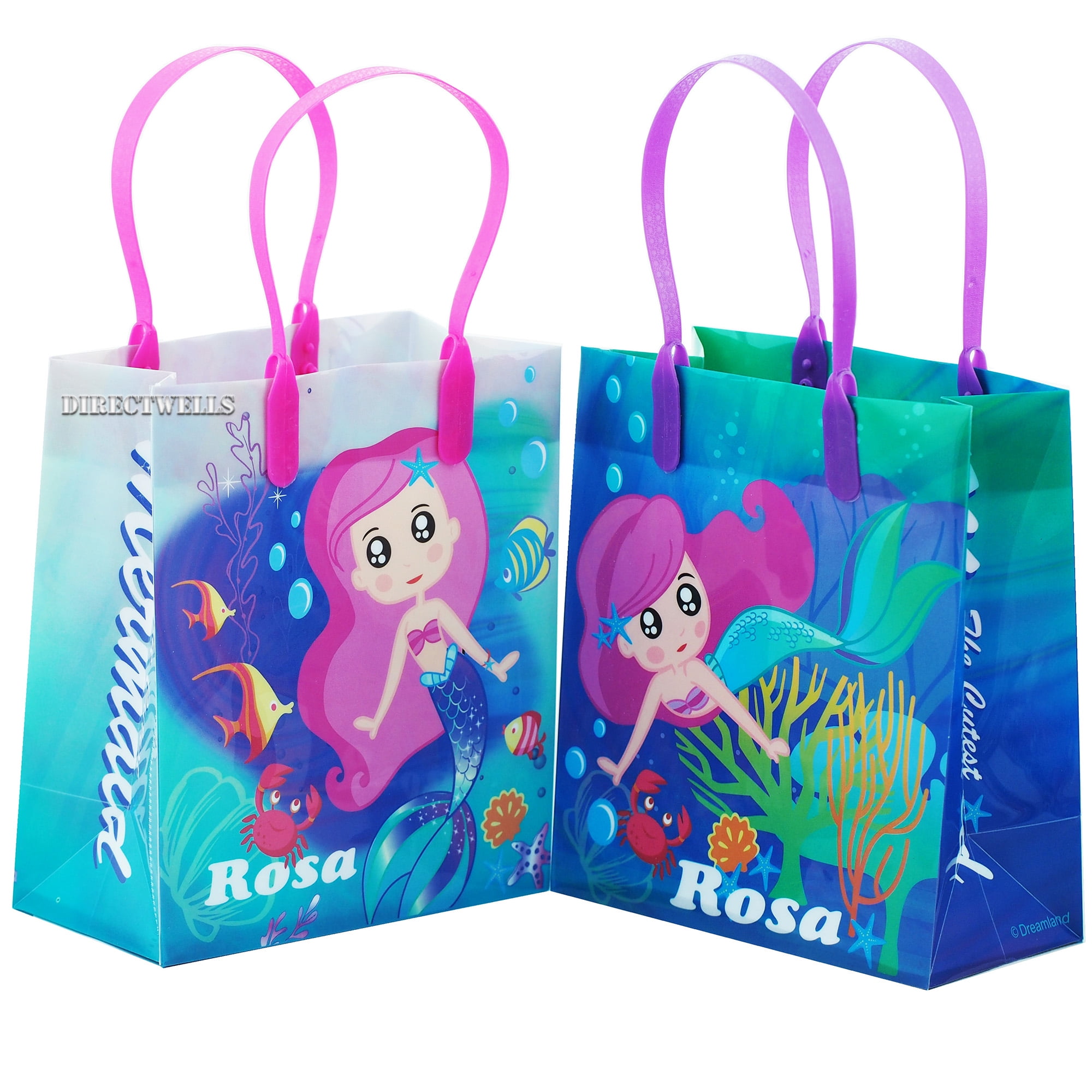 Mermaid 12 Party Favor Reusable Small Goodie Gift Bags 6" - Walmart.com