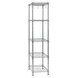 Muscle Rack 5 Tier Wire Shelving Unit with Hooks in Silver - Walmart.com