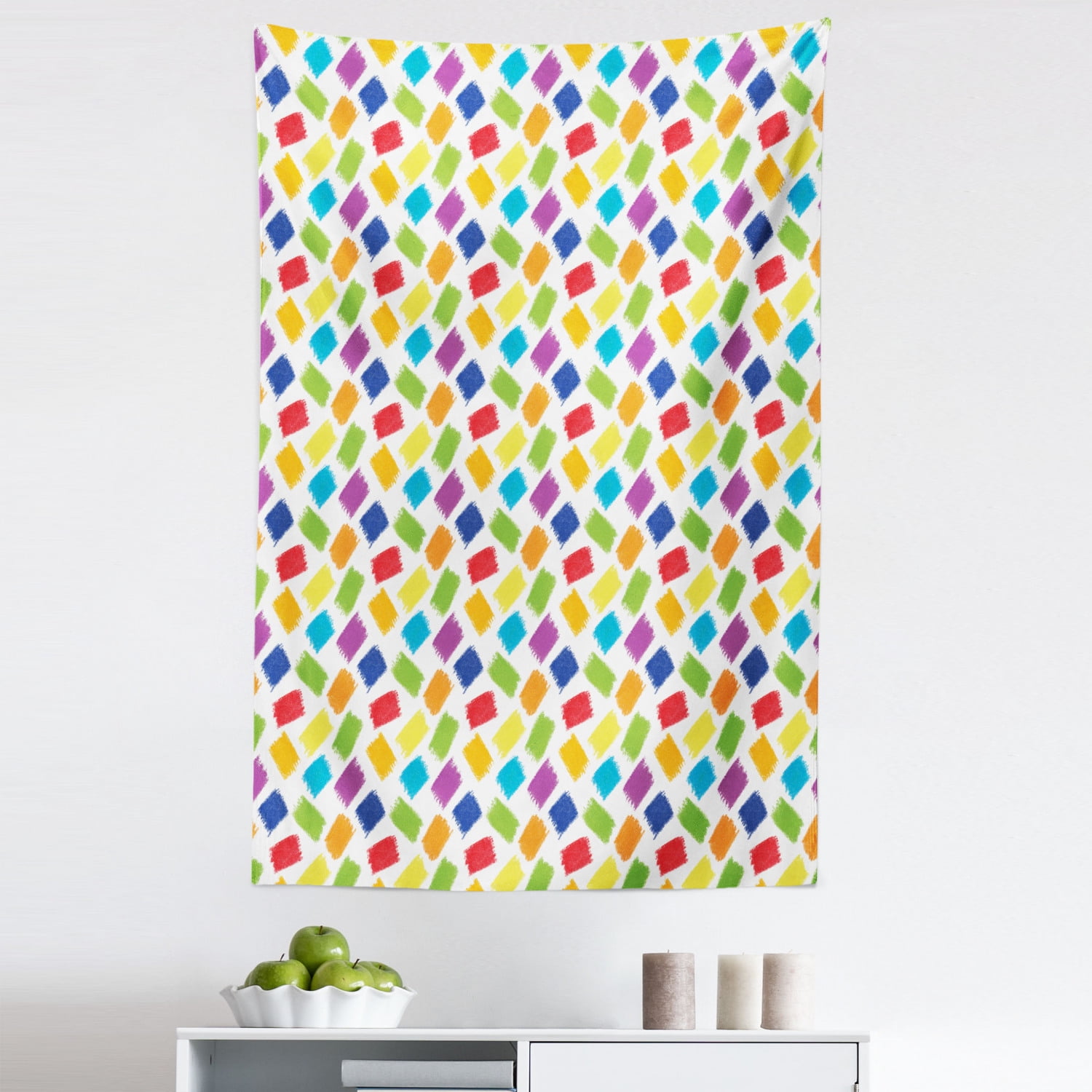 Abstract Tapestry, Repeating Colorful Crayon Scribble Painting Pattern ...