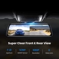 AUTO-VOX V5 Mirror Dash Cam Front and Rear,9.35’’ Full Laminated Touch ...