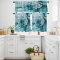 Abstract Marble Texture Kitchen Curtains Valance and Tier Set Modern ...