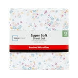 Mainstays Brushed Microfiber King Bed Sheet Set Floral - Walmart.com