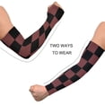Black Brown Checked Pattern UV Protection Cooling Arm Sleeves ...
