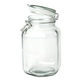 Mainstays Lock Lid Glass Jar 67 Ounce Air-Tight Kitchen Storage ...