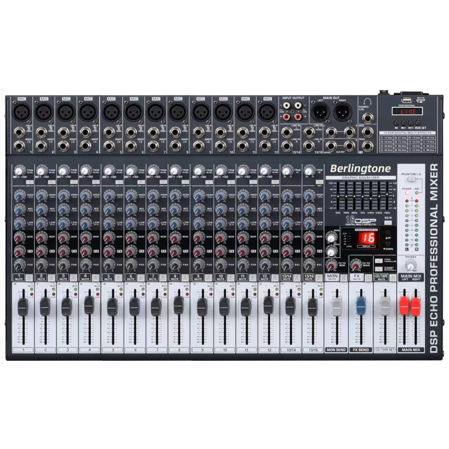 Berlingtone BR-166MX, Professional 16 - Channel Bluetooth Studio Audio ...