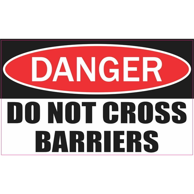 StickerTalk Danger Do Not Cross Barriers Vinyl Sticker, 5 inches x 3 ...