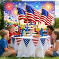7x5ft Independence Day Backdrop American Flag Fireworks Flowers 4th of ...