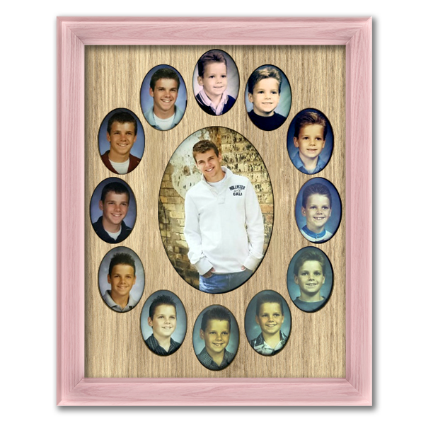 School Years Picture Frame - Oval Collage - Holds 2x3 Wallet Photos - K ...