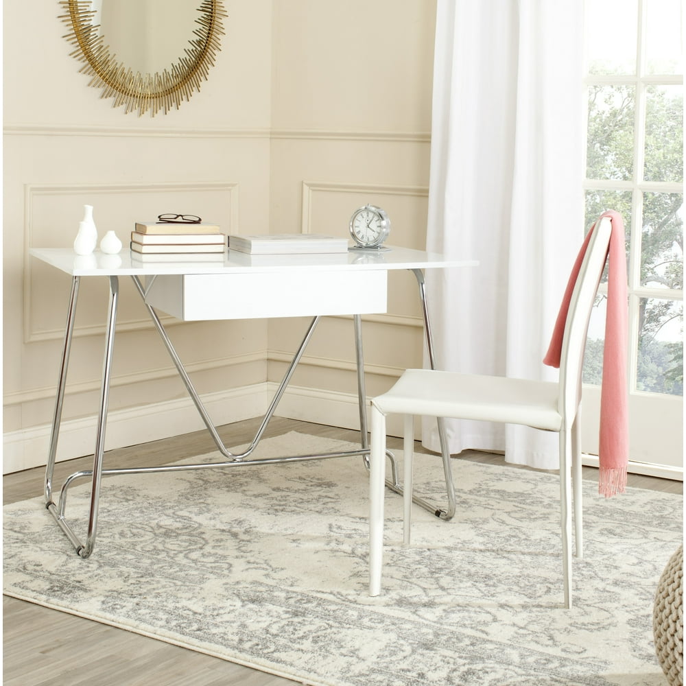 Safavieh Malloy Modern Glam Lacquer Writing Desk, White - Walmart.com ...