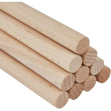 Colored Wooden Dowels, 12 Inch, 3/16 Inch Thick, Pack of 30 Assorted ...