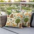 2 Pack Outdoor Waterproof Throw Pillow Covers,Forest Animal Green Tree ...