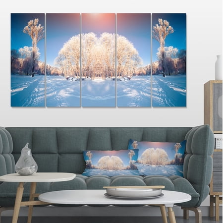 Horizontally Flipped Winter Trees - Extra Large Seashore Canvas Art ...