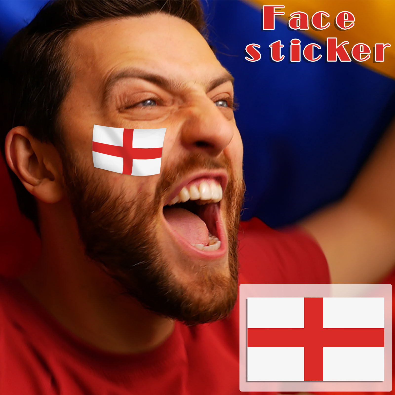 Wovilon 30 /40Tattoos, England Flag Temporary Face Sticker, Uk, British ...