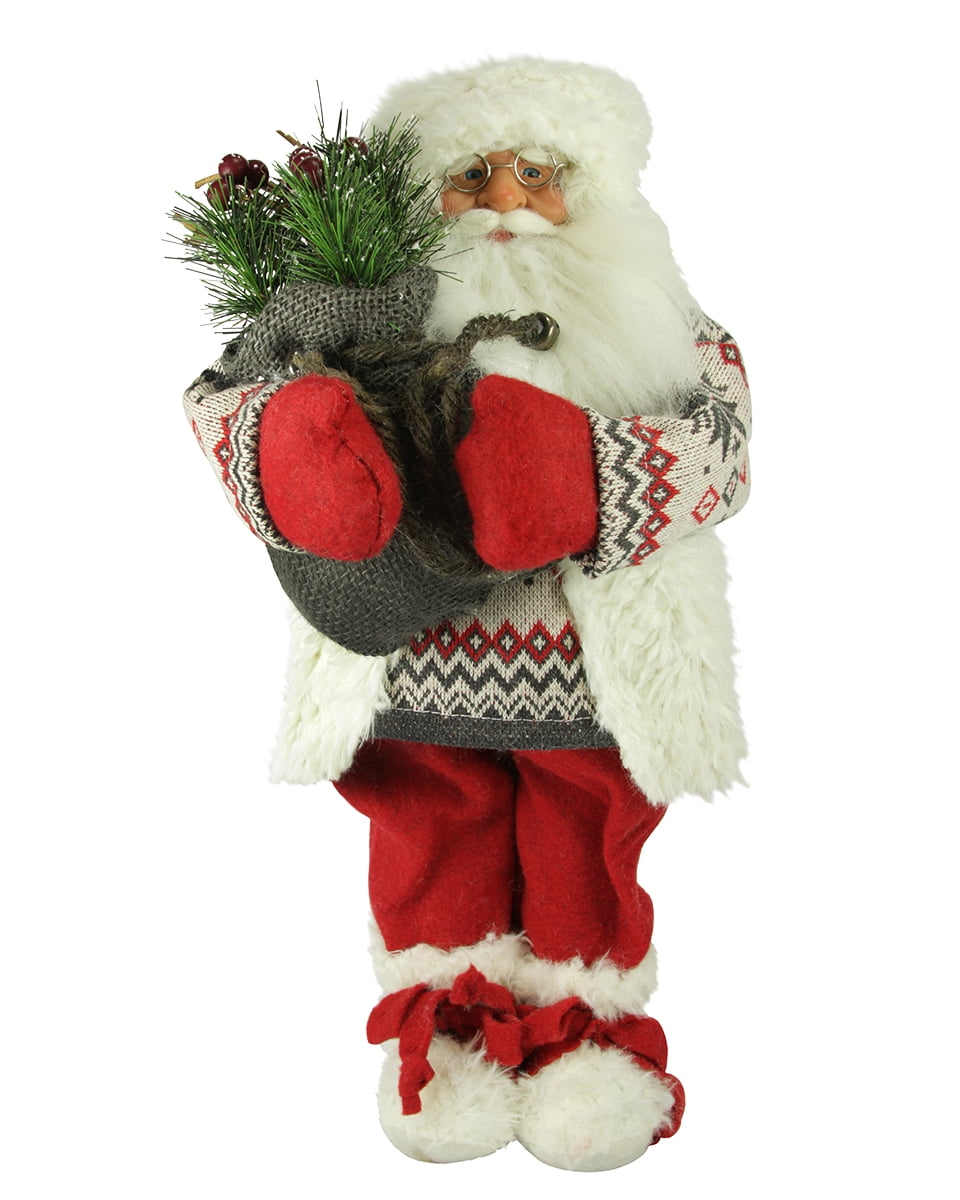 18" Red and White Nordic Santa Claus Christmas Tabletop Figurine ...