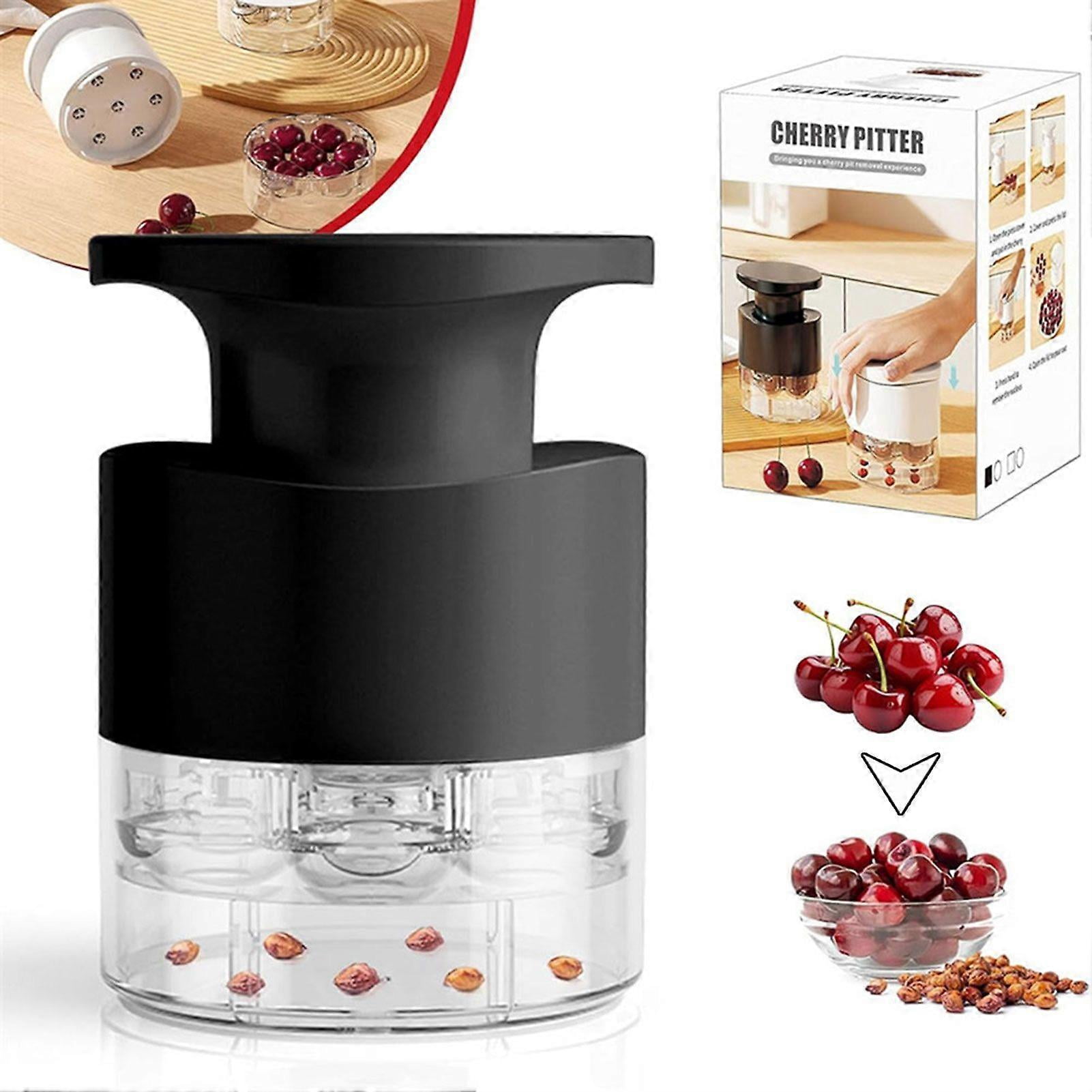 7-Hole Cherry Pitter Quick Push Pull Multiple Cherries Seed Remover ...