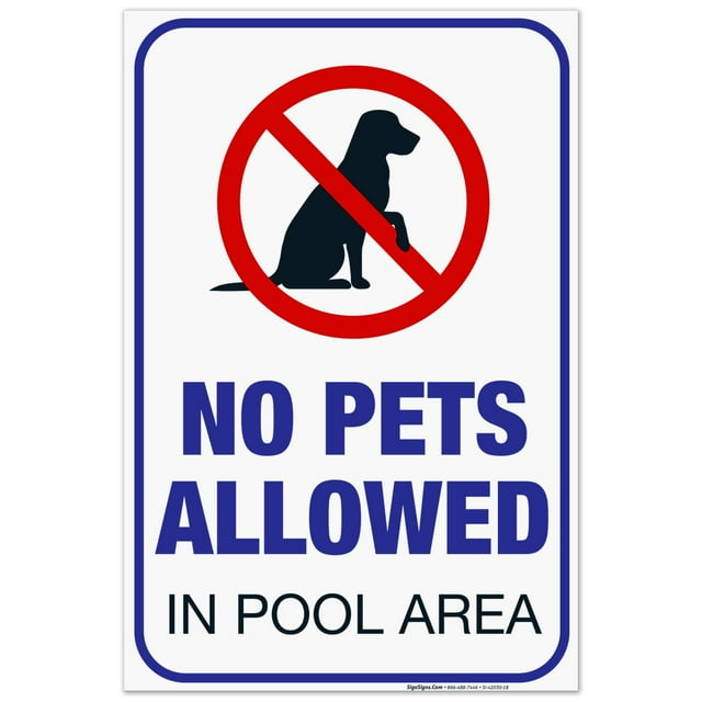 No Pets Allowed in Pool Area Sign, Pool Sign, - Walmart.com