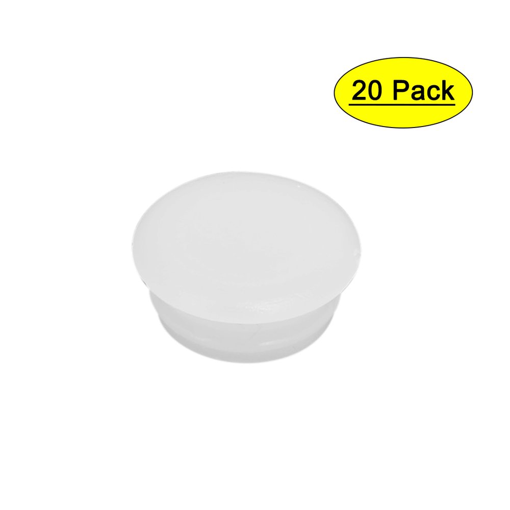15mm Dia Plastic Thread Design Screw Cap Covers Hole Plugs Lids White ...