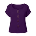 ATOYSOY Blouses For Women Trendy Solid Color Geometric Notch Neck ...