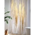 Abstract Art Sheer Curtains 84 Inch Long 1 Panel Gold Color Block Brown ...