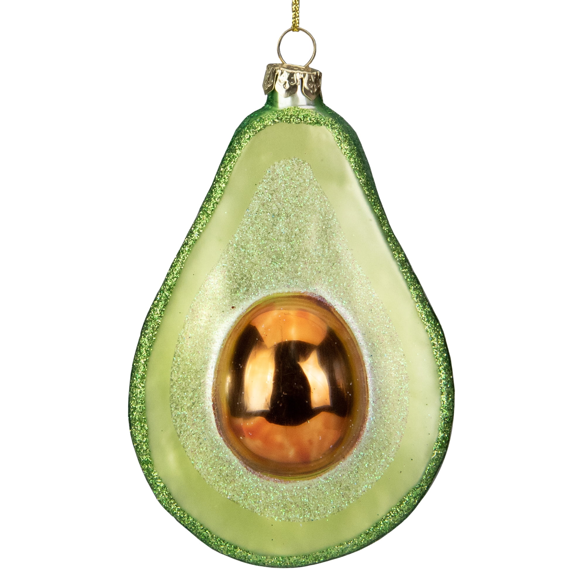 Click here for Northlight 4.5 Green And Yellow Glass Avocado Chri... prices