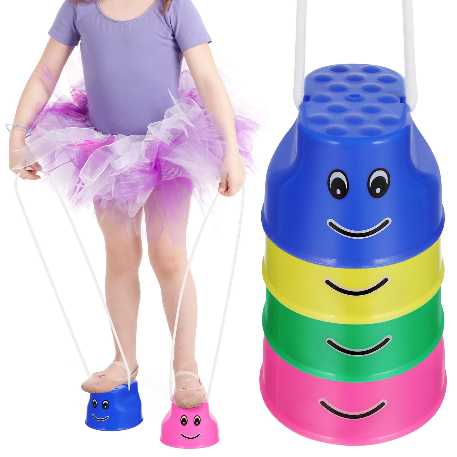 Click here for Washwepe 4pcs Plastic Bucket Stilt Walking Cups Fo... prices