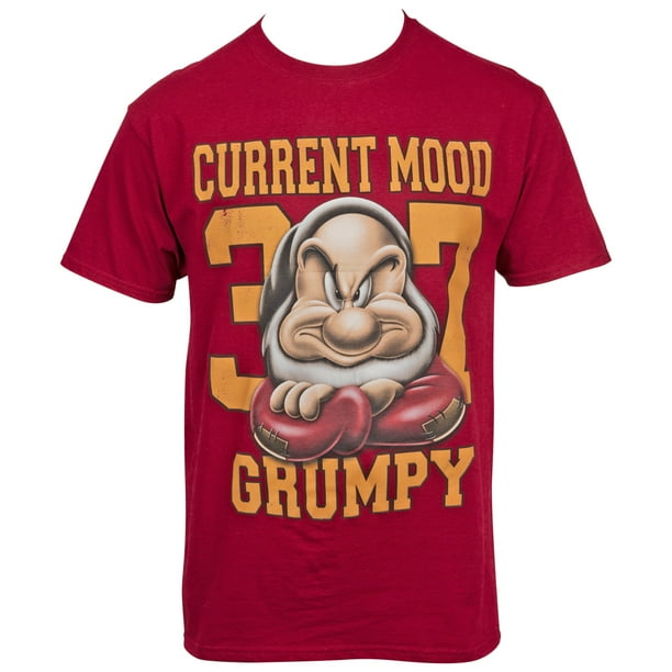 Disney The Seven Dwarves Current Mood Grumpy Jersey Style T-Shirt-Large ...