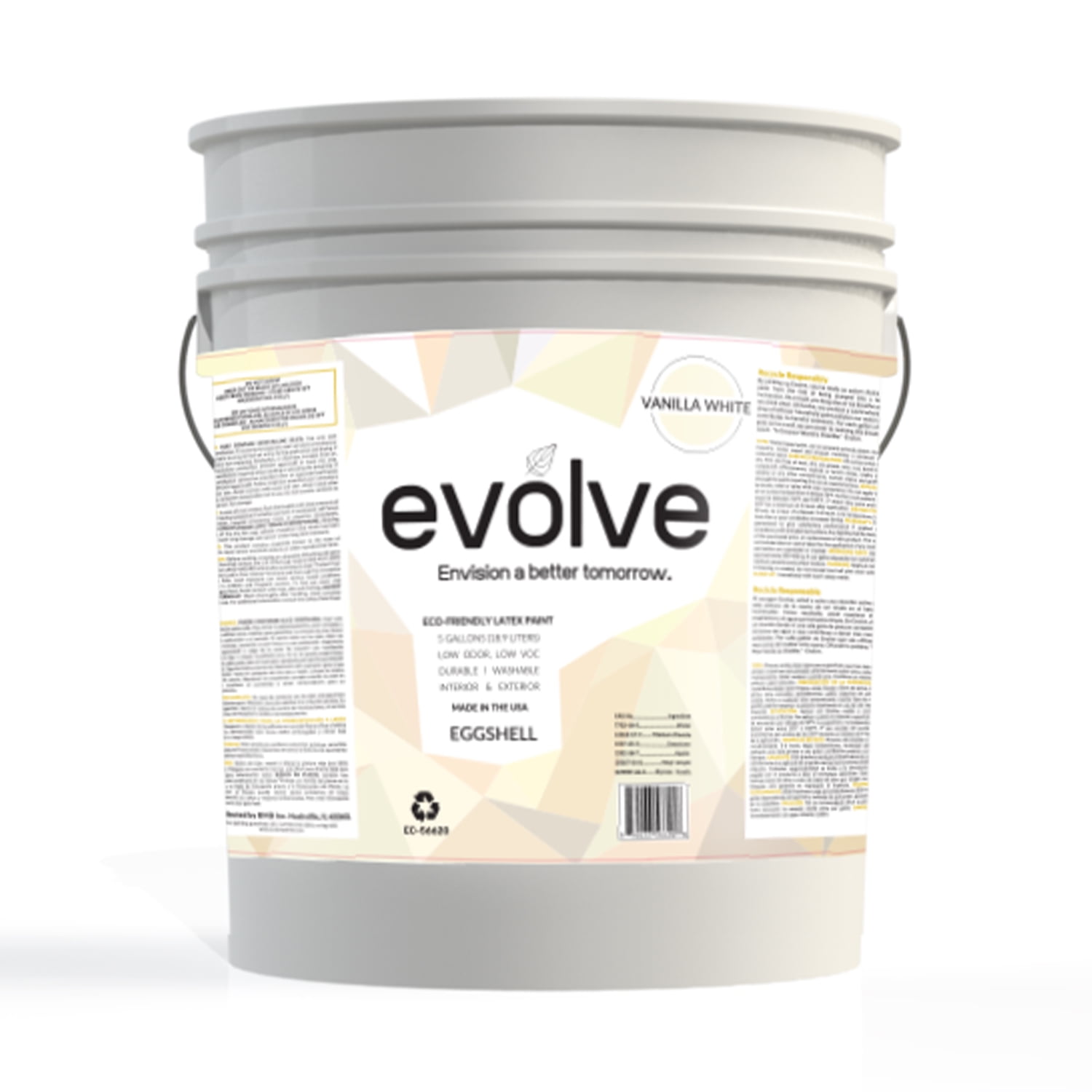 Evolve Interior Exterior Latex Eggshell Finish Vanilla White (5G ...